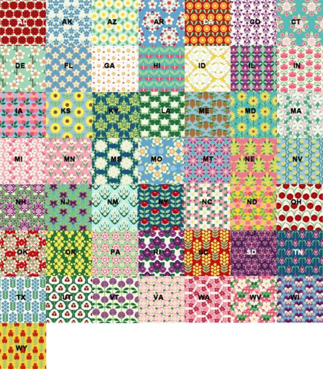 Deco State Flowers Bundle by in the Beginning 4-1/2 Strips All 50 ...