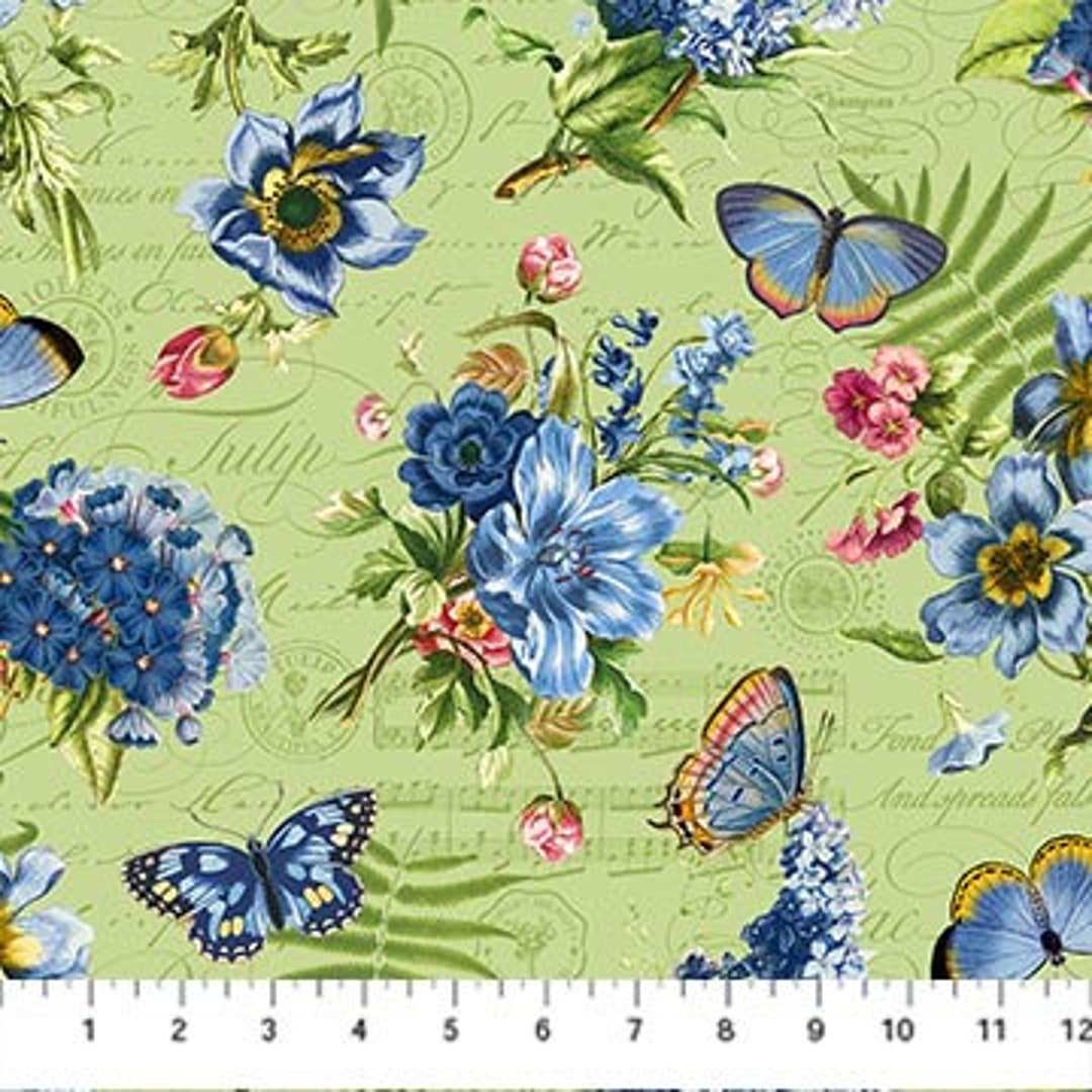 Something Blue by Tina Higgins for Northcott DP25079-72 Green Sold by ...