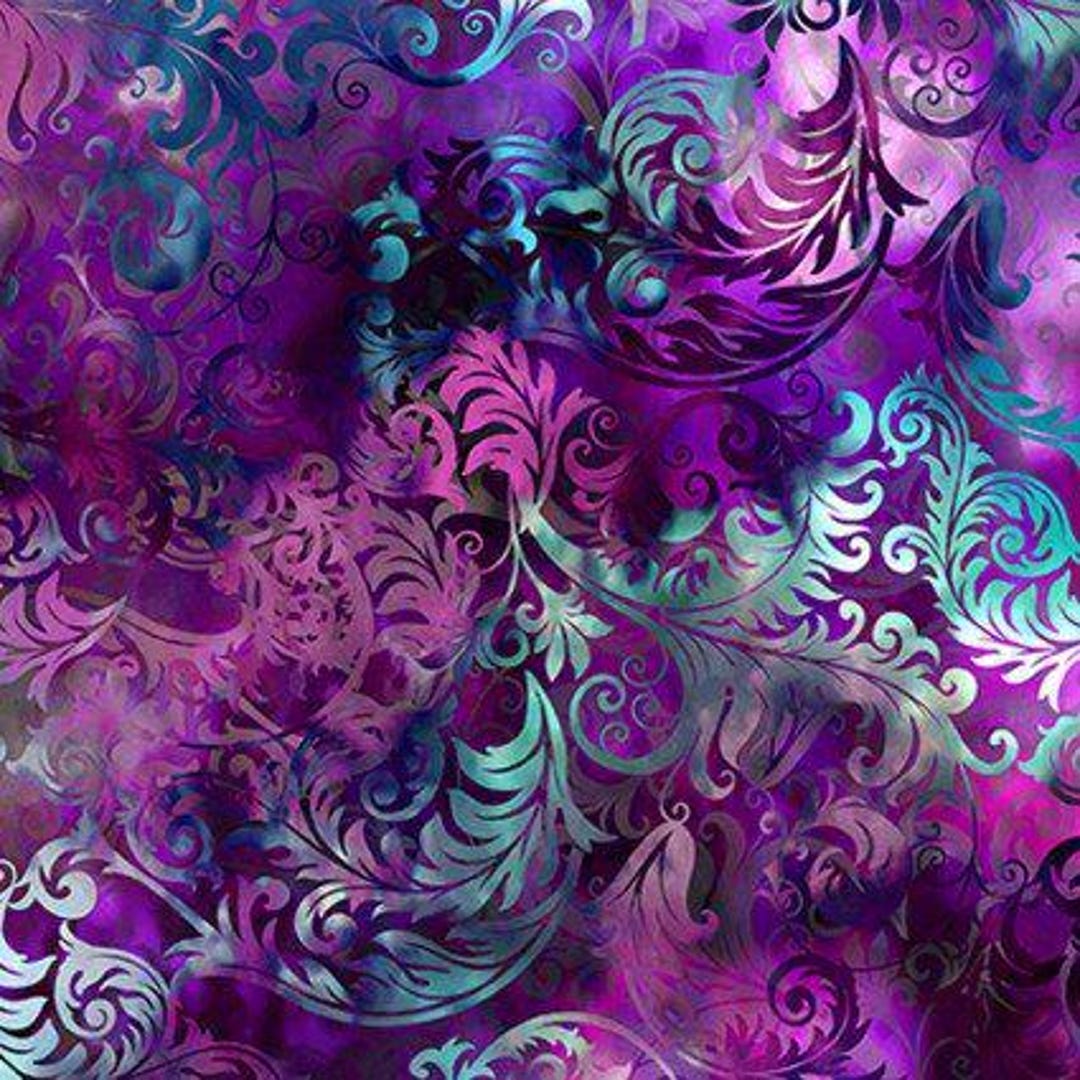 Floragraphix V by Jason Yenter for in the Beginning 4FGE-3 Purple/pink One Yard 10 Remnant - Etsy