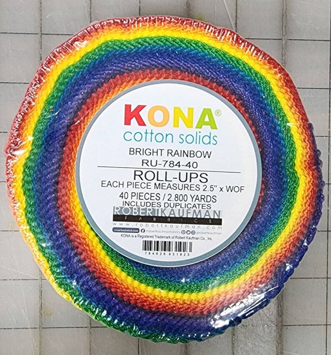Kona Solids Bright Rainbow Roll-ups RU-784-40 40 2-1/2" Strips - Etsy