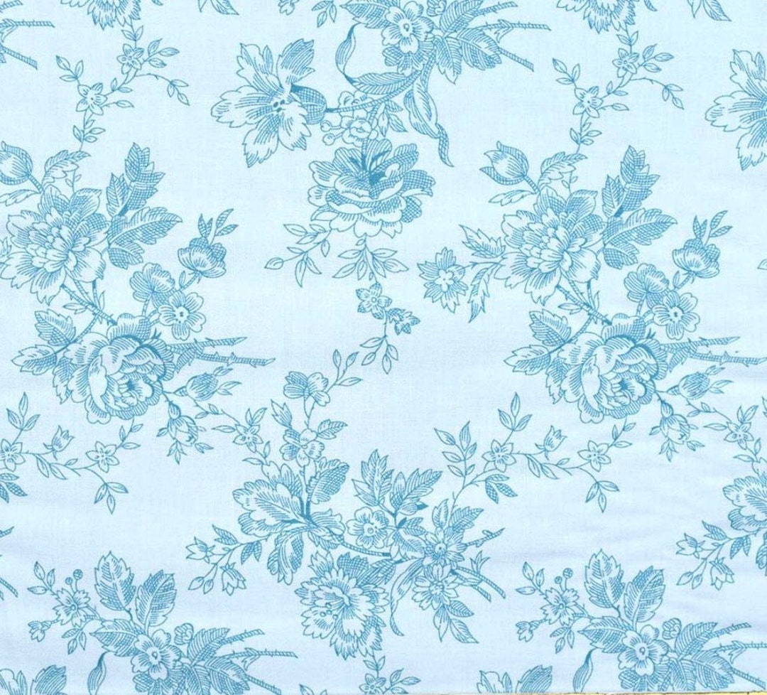 Marcella by Nancy Rink for Marcus Fabrics 1505-lt. Blue Sold by the 1/2 ...