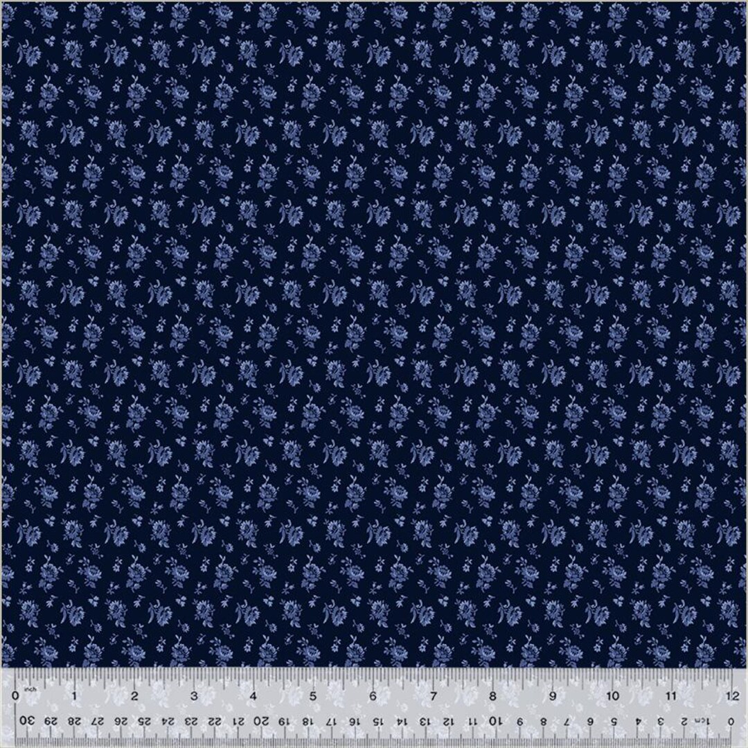 Jasper Blue Calico by Whistler Studios for Windham Fabrics 54371-2 16 ...