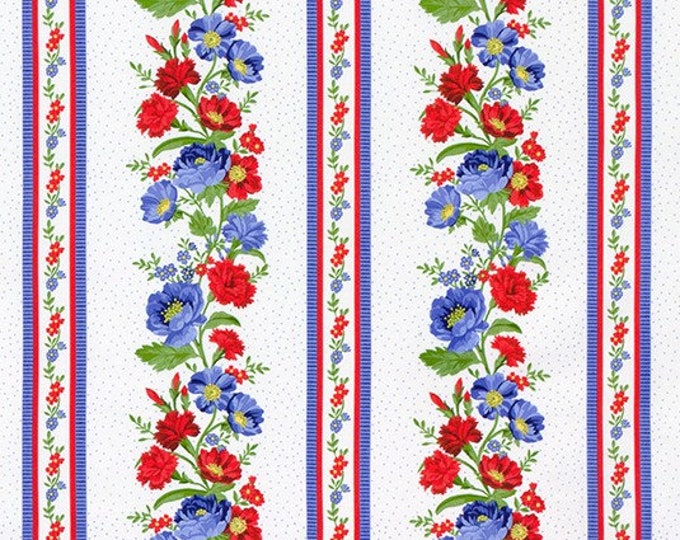 Flowerhouse Jubilee Border Stripe by Debbie Beaves for Robert Kaufman ...