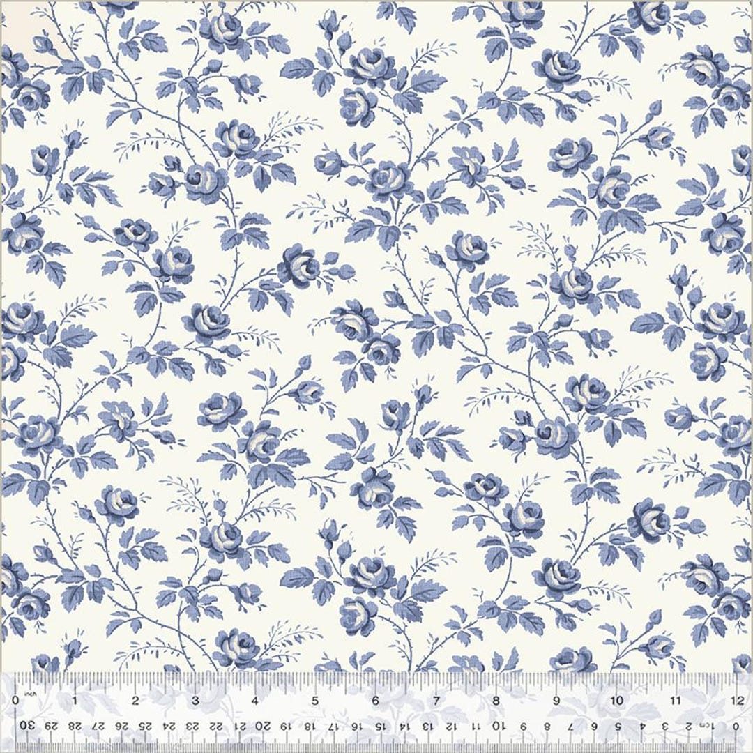 Jasper Blue Rose Hedge by Whistler Studios for Windham Fabrics 54369-1 ...