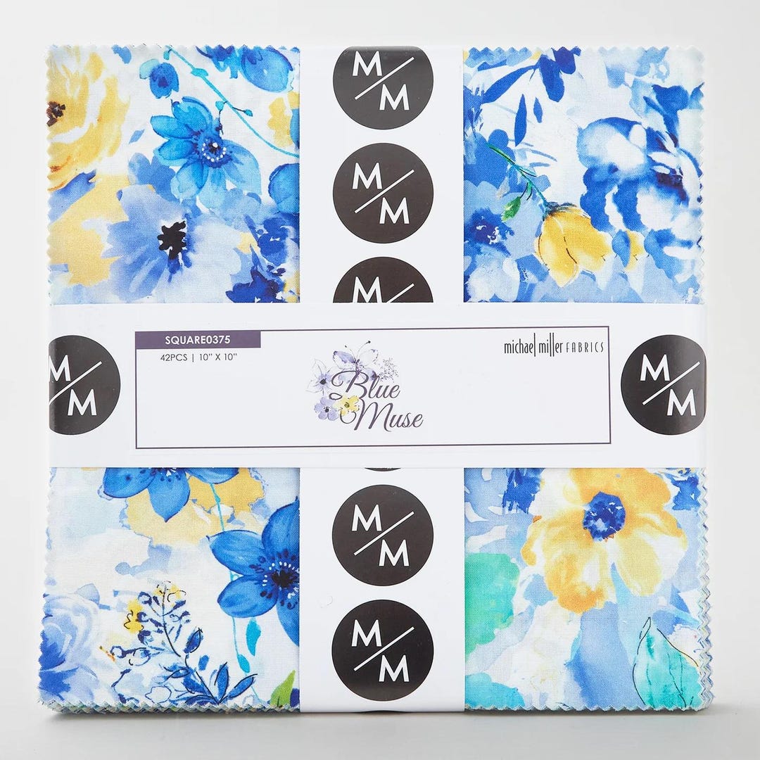 Blue Muse Layer Cake by Michael Miller Fabrics SQUARE0375 42 10" Squares - Etsy