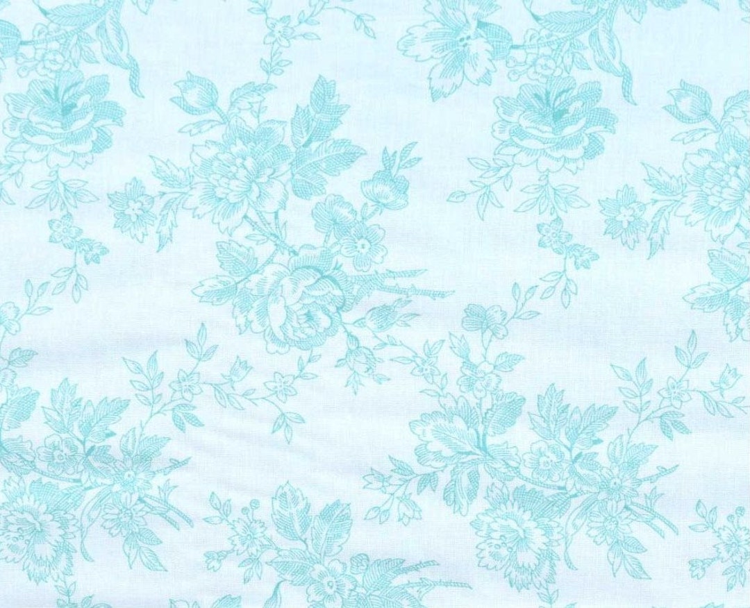 Marcella by Nancy Rink for Marcus Fabrics 1505-lt Aqua Sold by the 1/2 ...