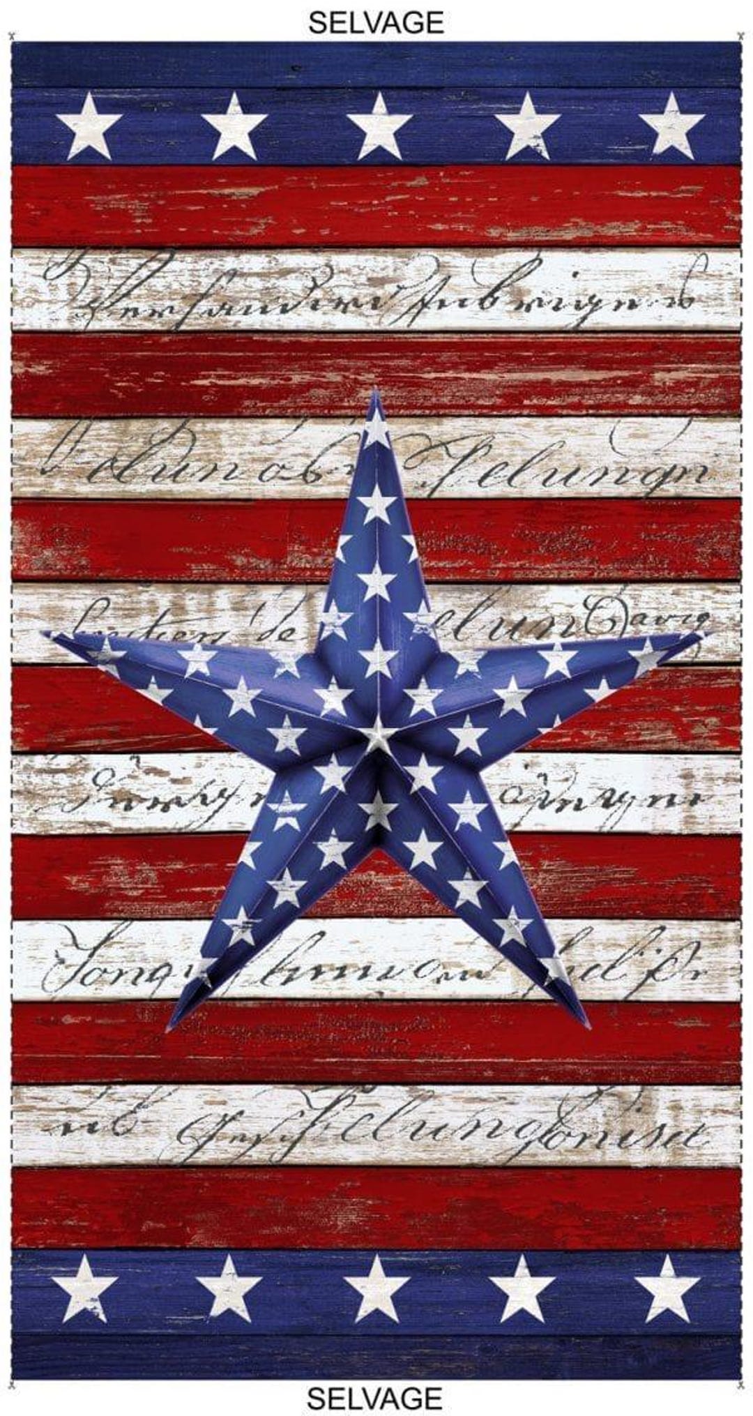 Home of the Brave Patriotic Star Panel by Timeless Treasures C8362 24 ...