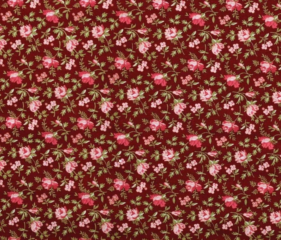 Marcella by Nancy Rink for Marcus Fabrics 1504-rosy Red Sold by the 1/2 ...