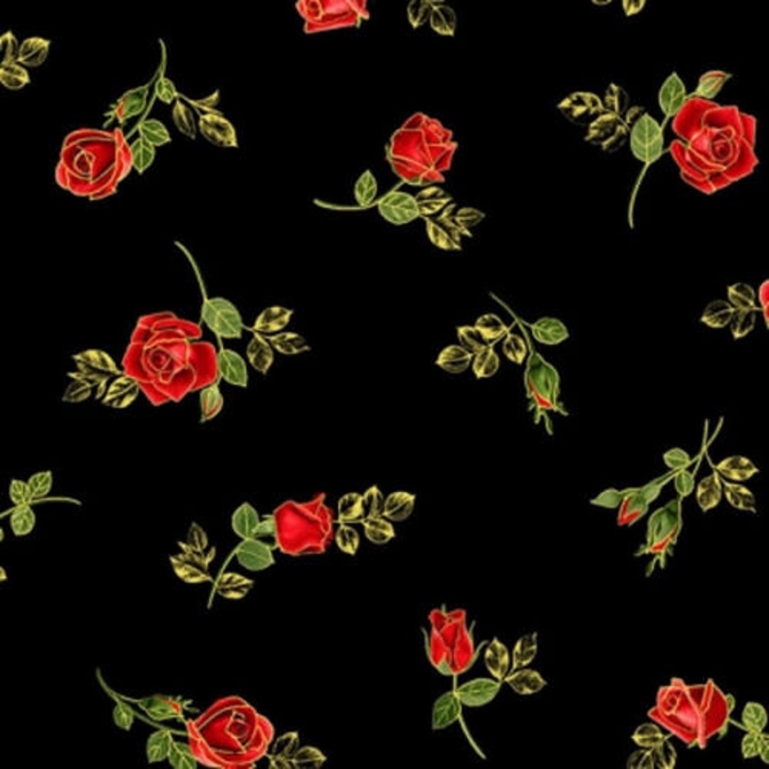Guilded Rose by Chong-a Hwang for Timeless Treasures Cm1253-black One Yard 34.5" Remnant - Etsy