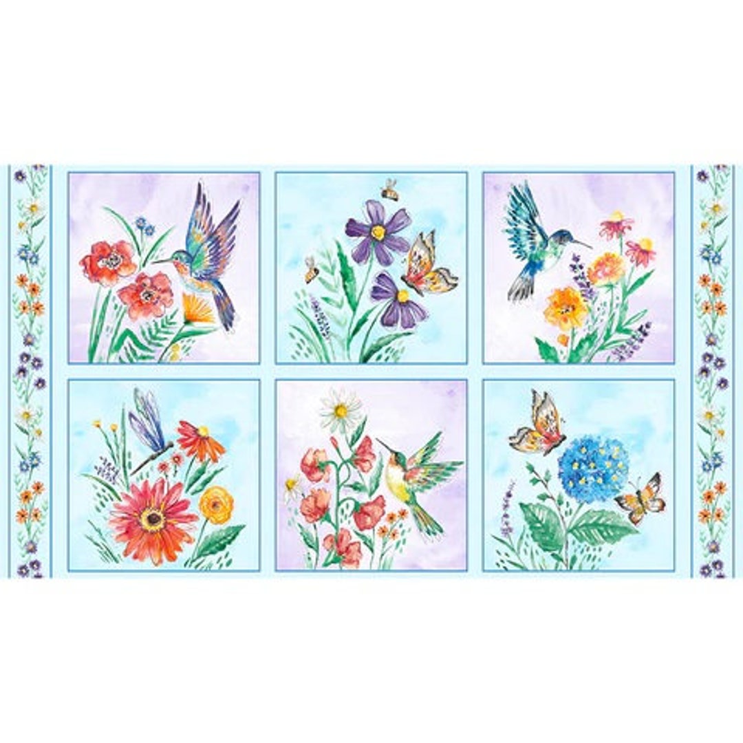 Fanciful Flight Craft Panel by Lori Seibert for Wilmington Prints 3029-11169-467 Multi 23-12"x43 ...