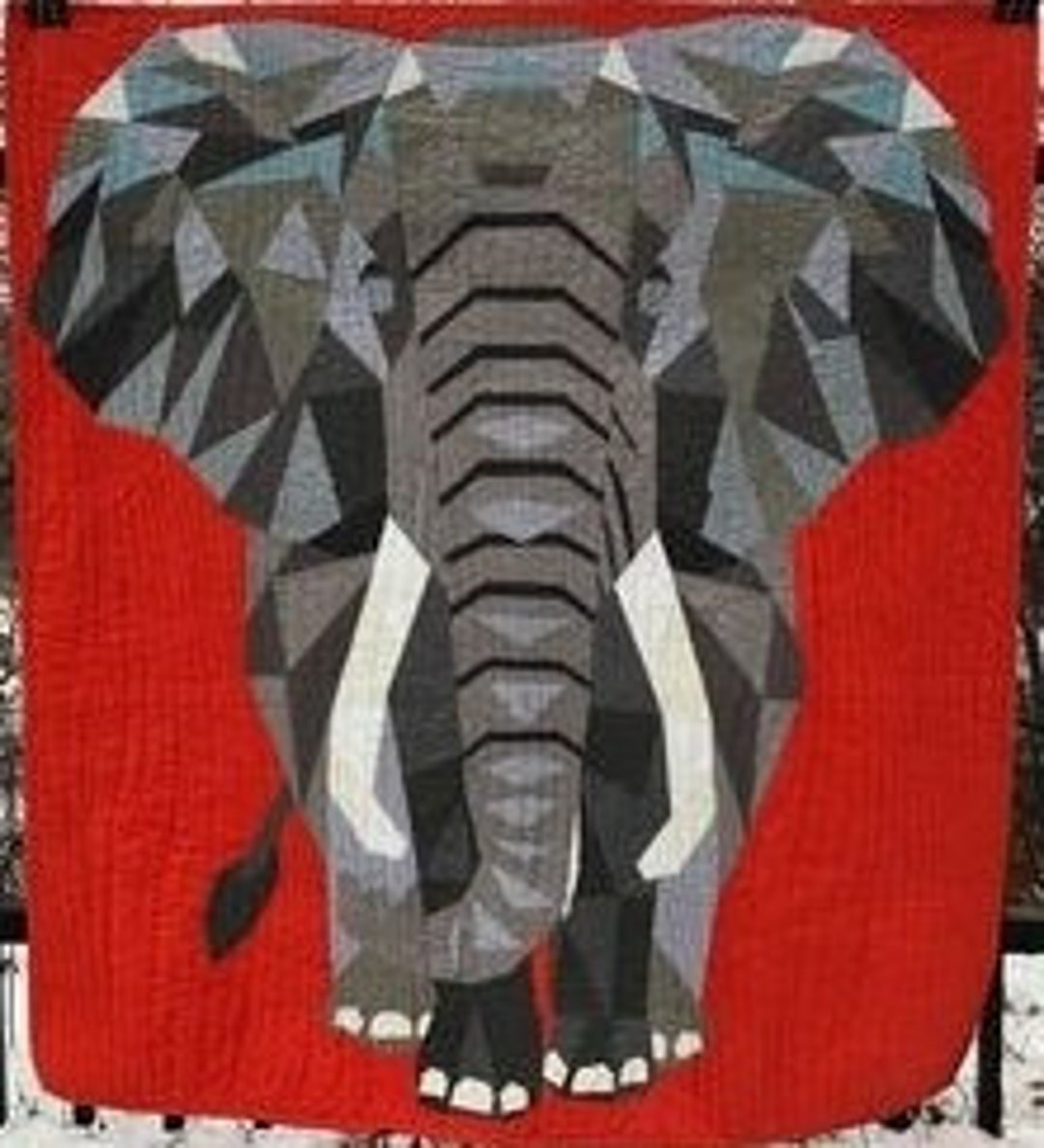 Elephant Abstractions Quilt Kit Red Background 54"x60" - Etsy