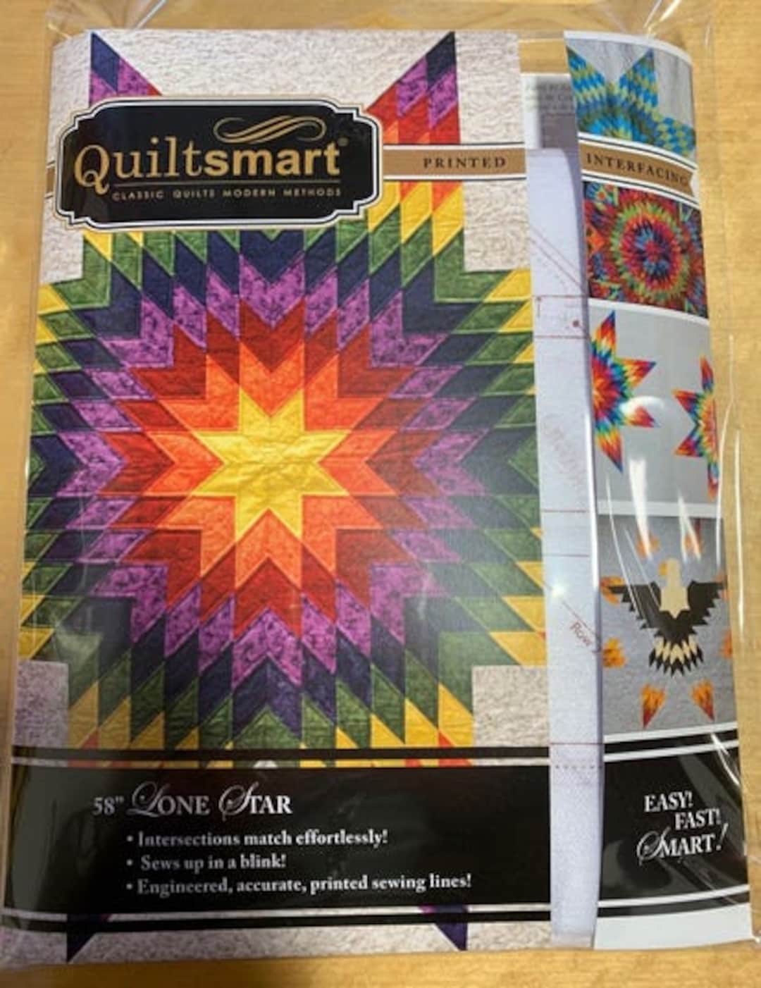 Lone Star Quilt Pattern Printed Interfacing by Quiltsmart 58" - Etsy