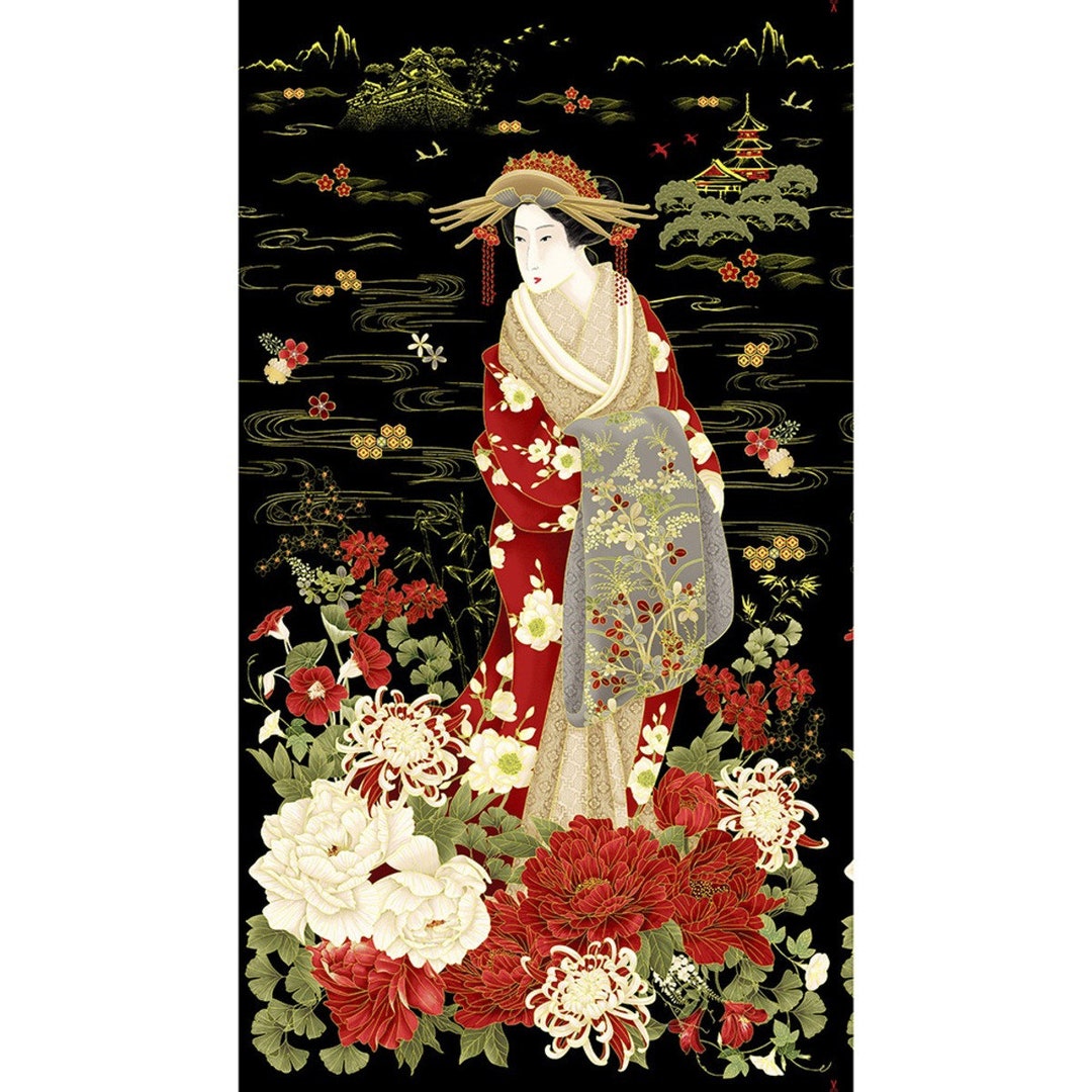 Kyoto Garden Panel by Chong-a Hwang for Timeless Treasures CM1664 23-1/ ...