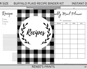 Recipe Binder Recipe Binder Kit Recipe Book Printable - Etsy