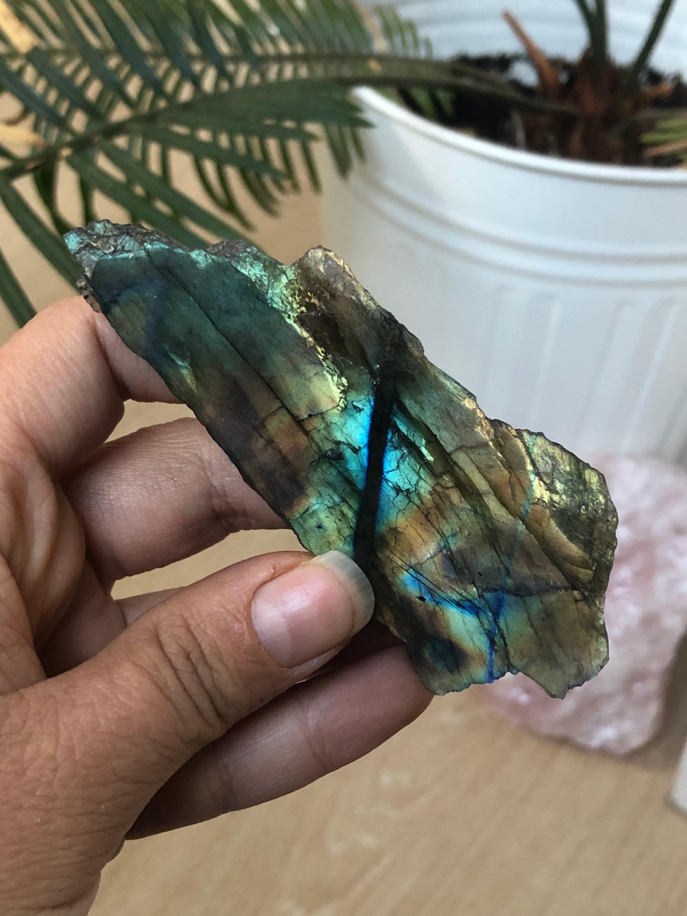 Semi Polished Raw Labradorite LABR3/ 78 Grams. With Little | Etsy