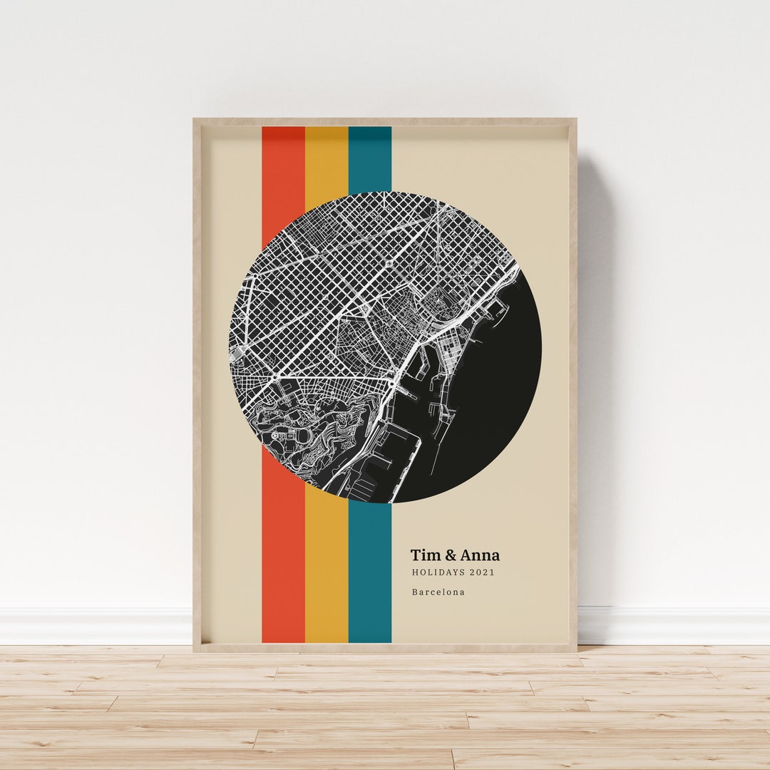 City Map Poster records Personalized Mural Retro Poster Gift Keepsake ...