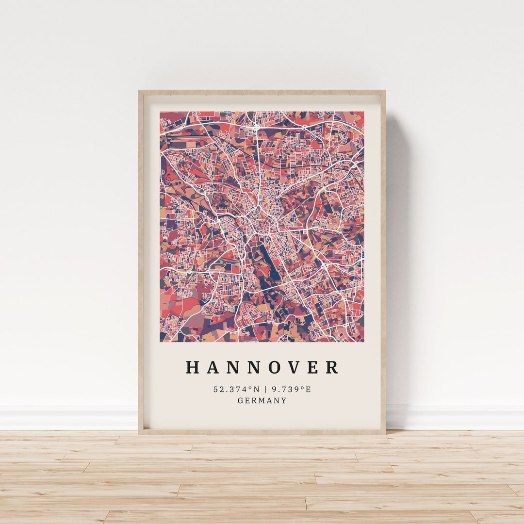 Hannover Poster Stadtplan Moderne Stadtkarte mit - Etsy.de