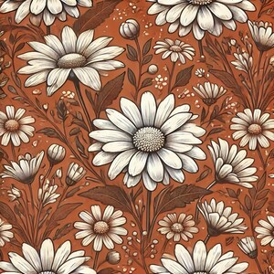 Boho Floral Seamless Patterns: Earth Tone Rustic Designs (digital ...
