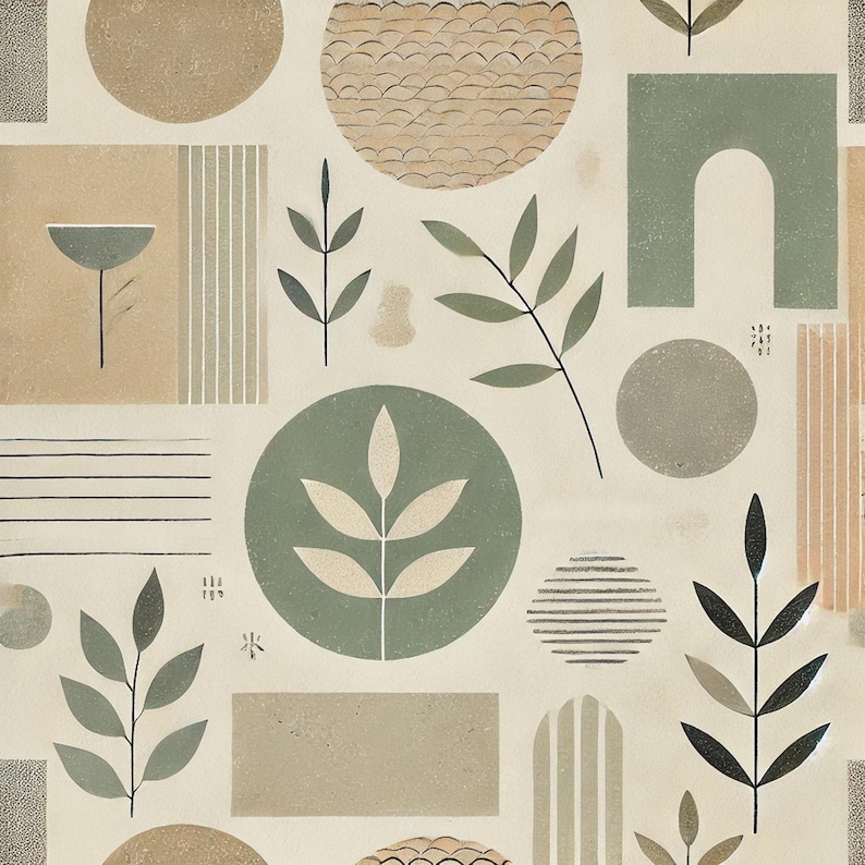 Japandi Seamless Patterns: Minimalist Home Decor (digital Download) - Etsy