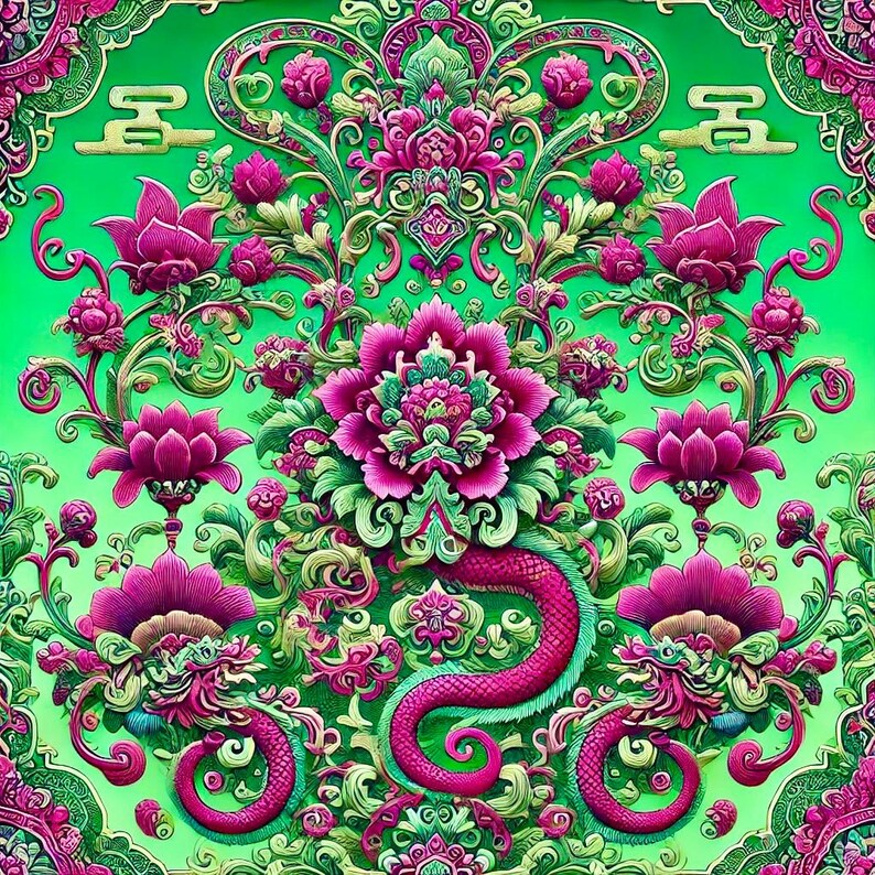 Ming Dynasty Chinese Seamless Patterns: Oriental Art, 300 DPI (digital ...