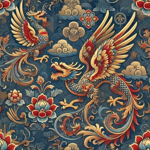 24 Qing Dynasty Seamless Patterns – Chinese Art - Floral, Cloisonné ...