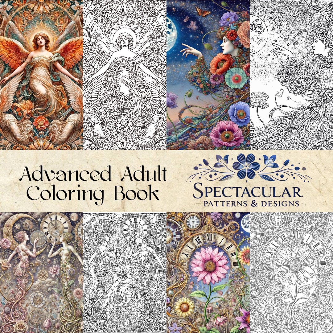 Surrealism Adult Coloring Pages: Intricate Designs With Color Examples ...