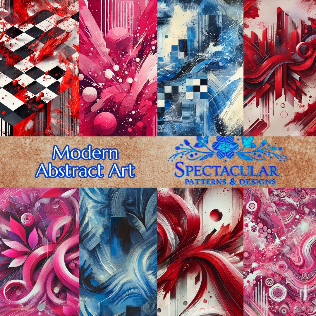 24 Modern Abstract Art Seamless Patterns Bold Dynamic Designs for ...
