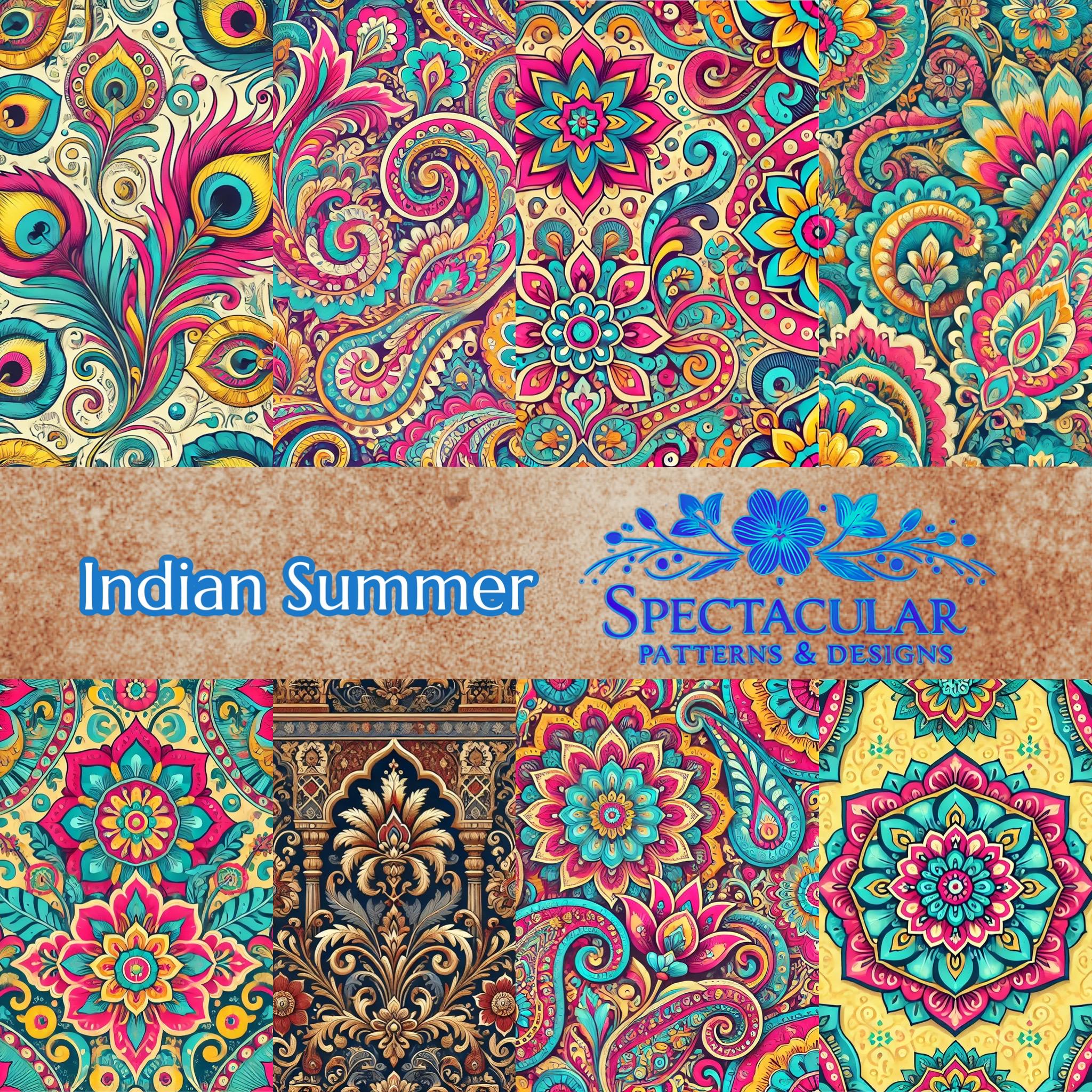 Indian Summer Pattern Pack: Vibrant Paisley & Mandala Designs (digital ...