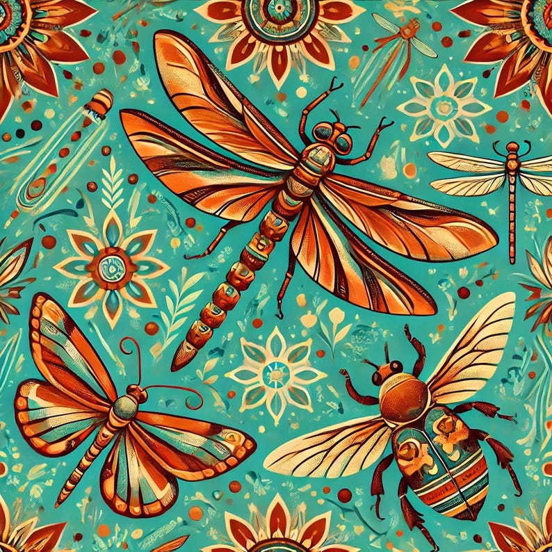 Southwestern Rust & Turquoise Textures: 12 Seamless Art Patterns ...