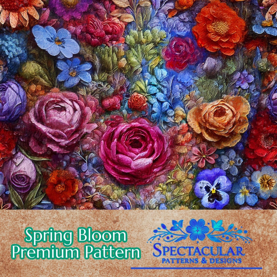 Hand-painted Floral Oil Painting Pattern: Seamless Fabric Design ...
