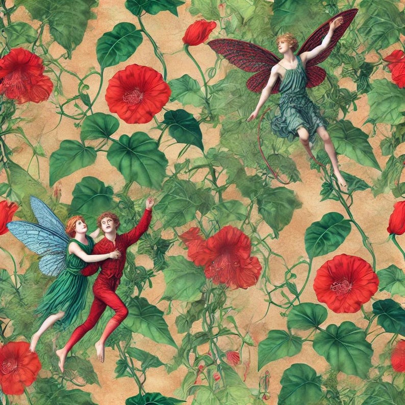 Fairies Seamless Pattern Pack: Enchanted Forest Designs (digital ...