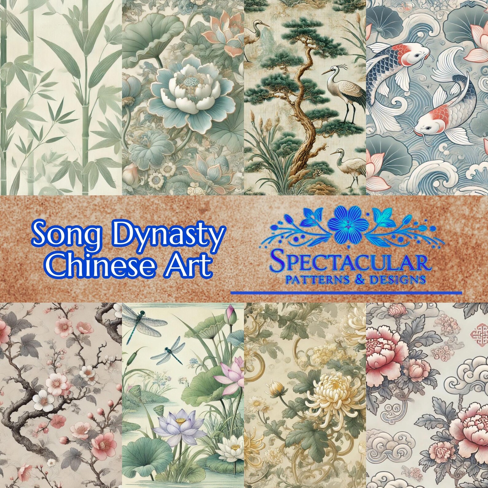 24 Song Dynasty Inspired Chinese Ornate Seamless Patterns – Nature ...