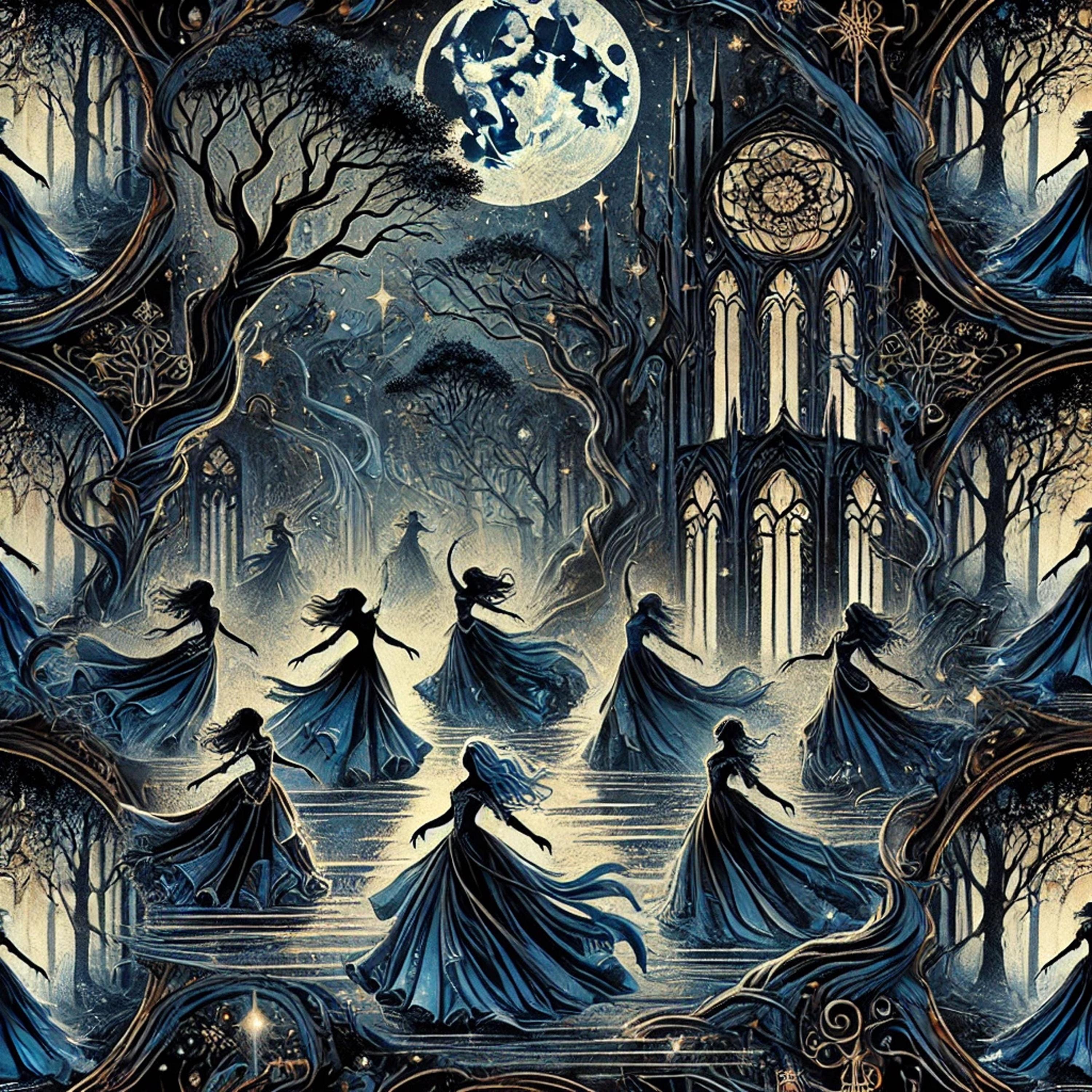 Grimm Fairy Tale Seamless Patterns: Spooky Halloween Designs (digital ...