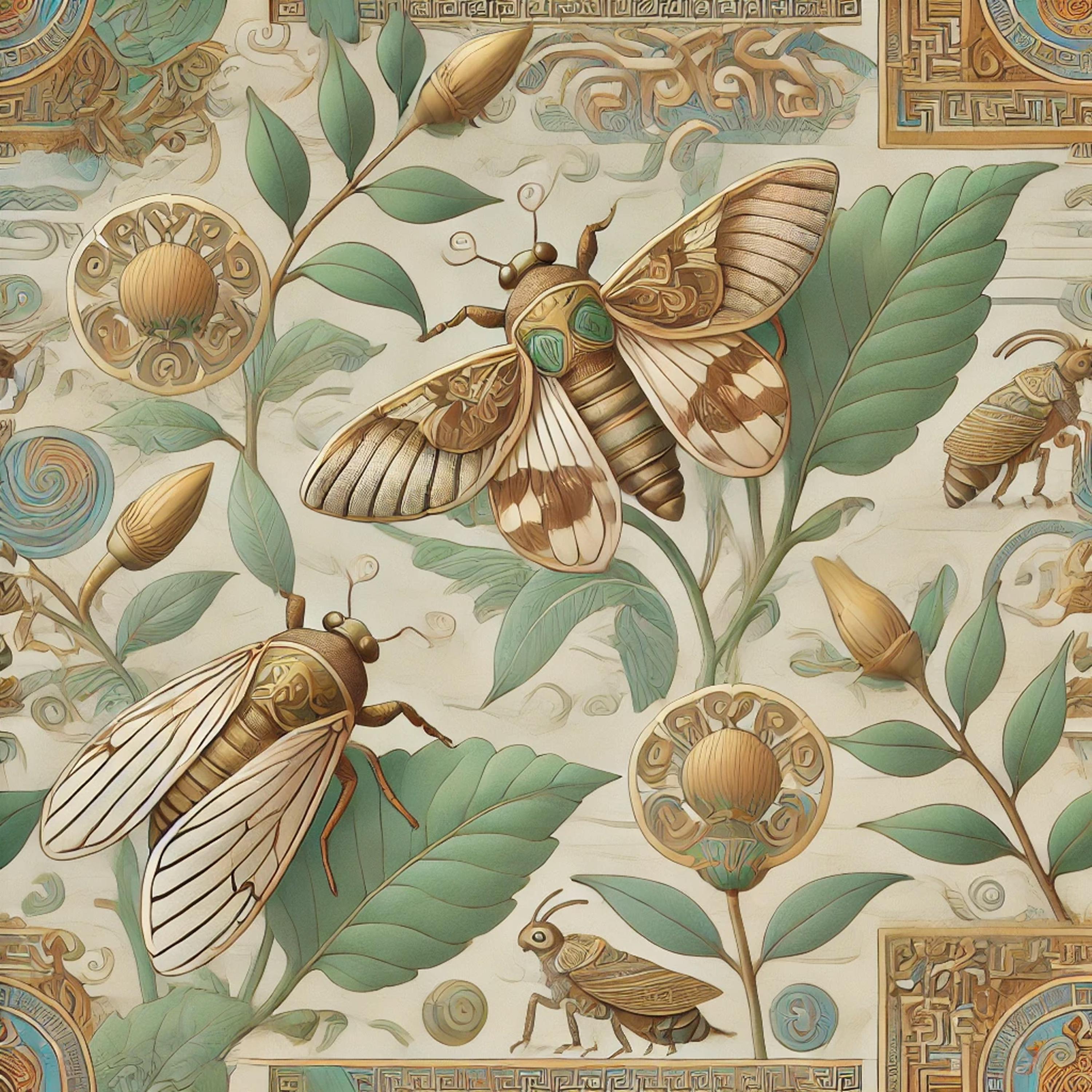 Han Dynasty Chinese Art Seamless Patterns: Dragons, Nature (digital ...