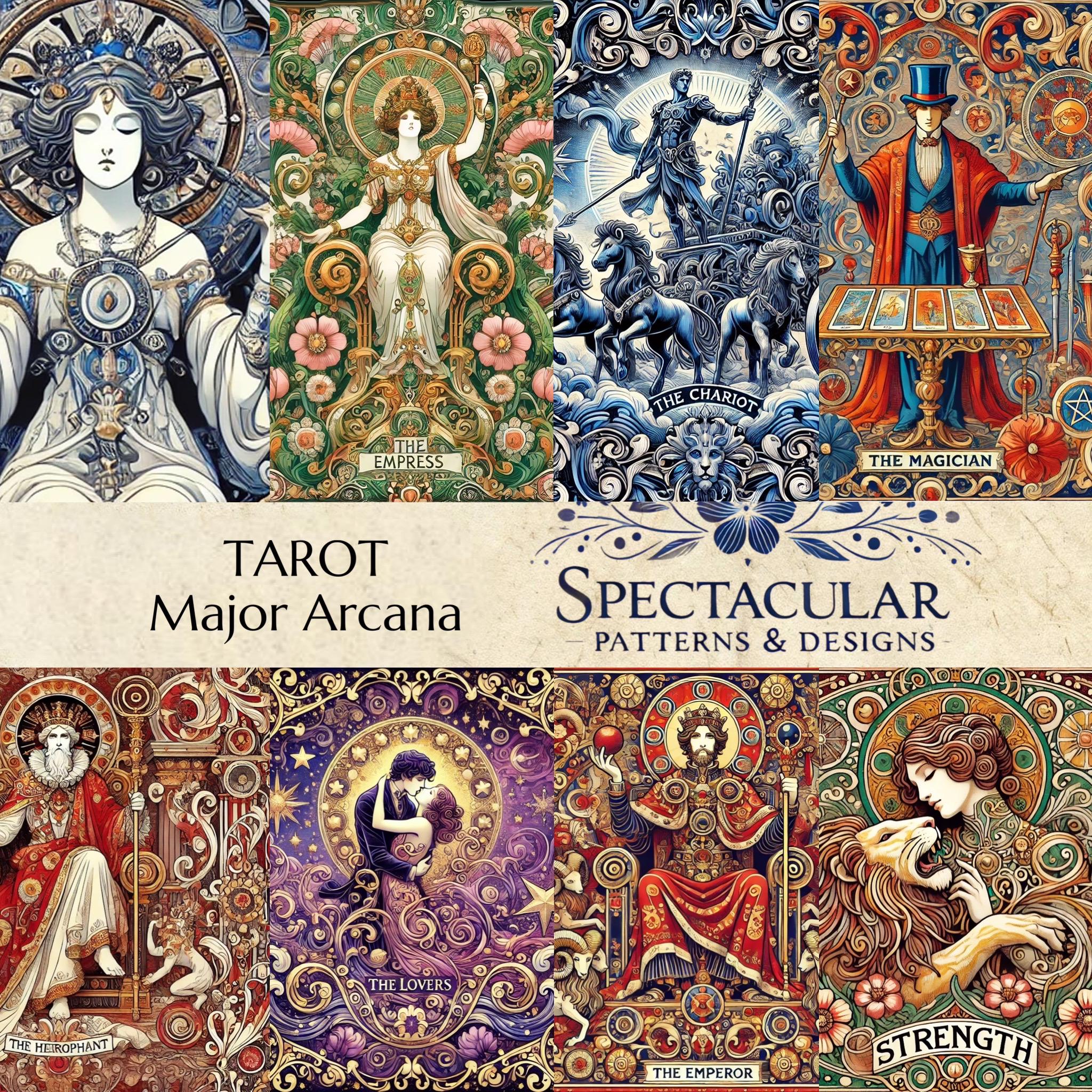 Major Arcana Tarot Patterns: Ornate Art Nouveau Designs (digital ...
