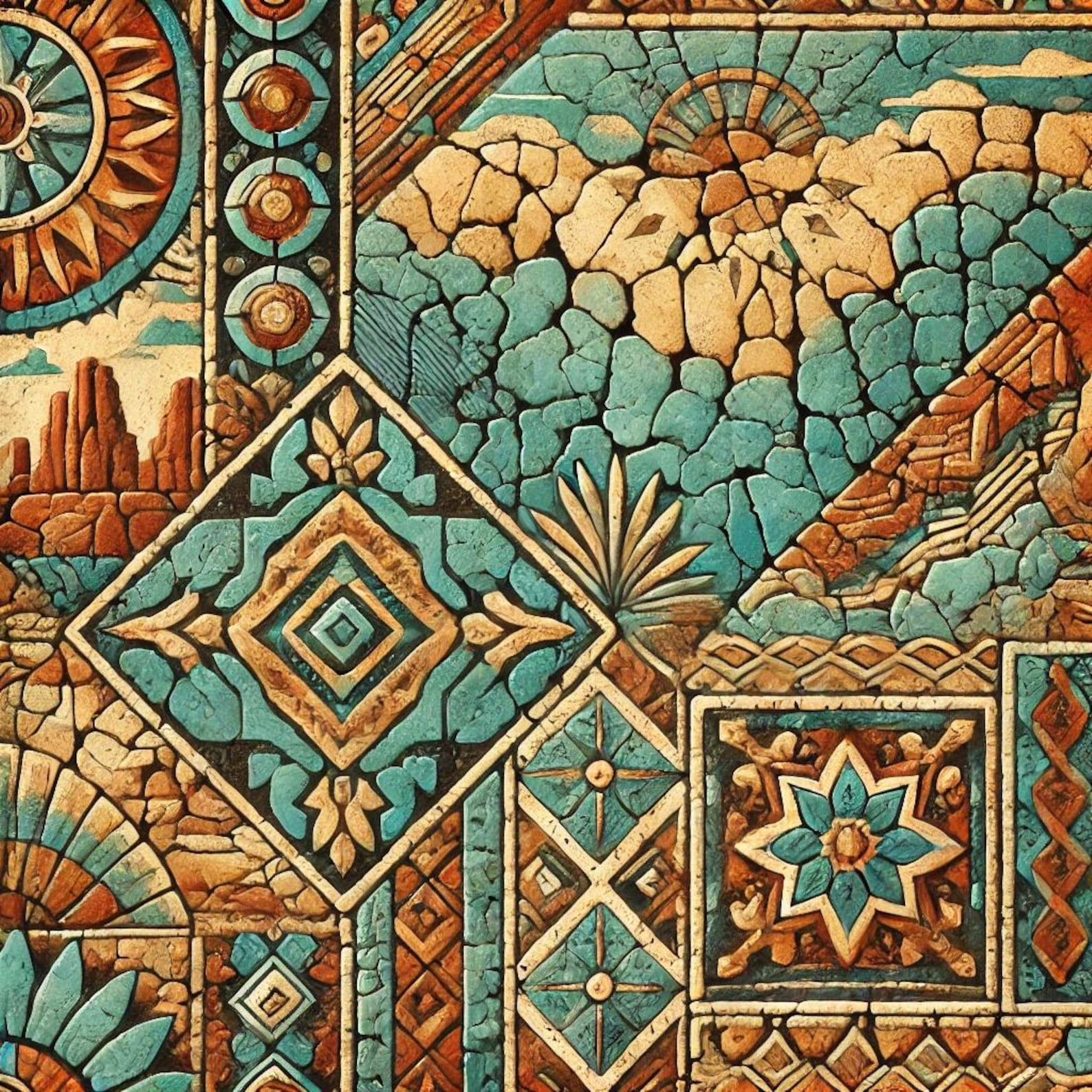 Southwestern Textures 12 Pack Art Seamless Patterns in Rich Rust ...