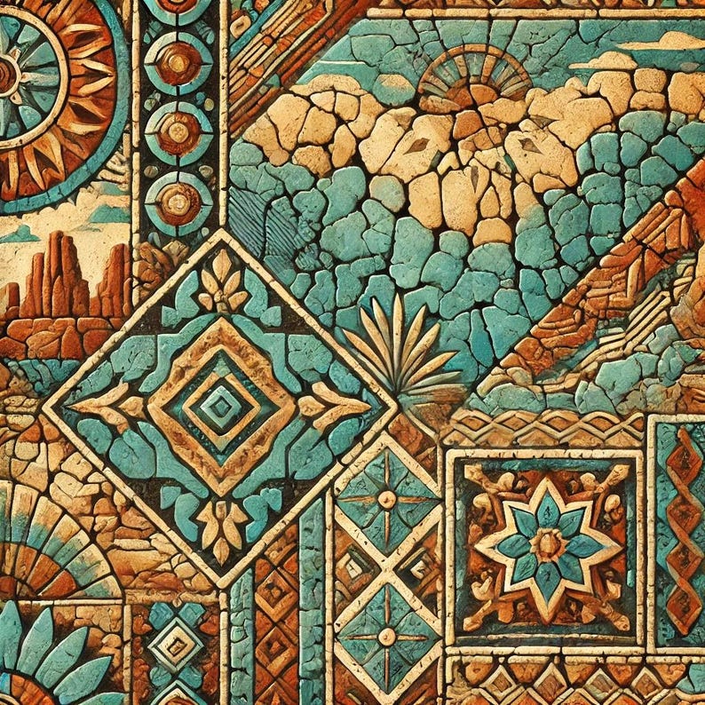 Southwestern Textures 12 Pack Art Seamless Patterns in Rich Rust ...