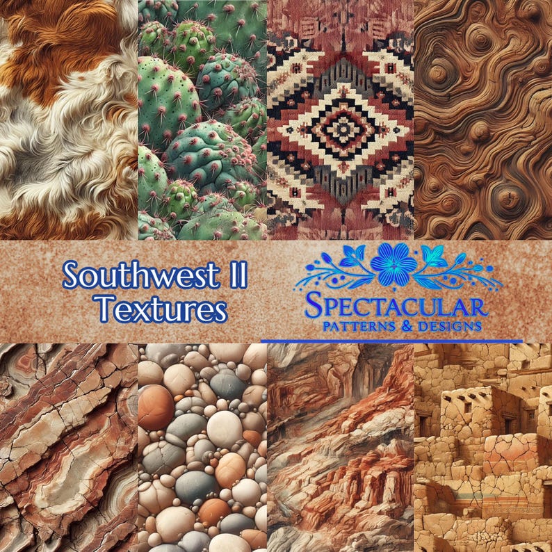 Southwest Textures 14 Pack Seamless Patterns – Flagstone, Adobe, Desert ...