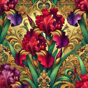 31 Fine Art Floral Seamless Patterns Collection, Elegant Botanical ...