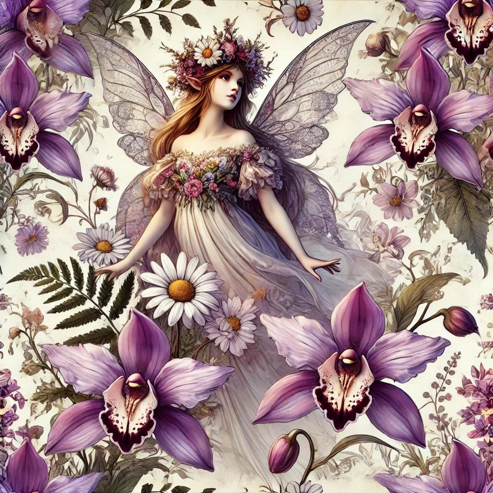 Fairies Seamless Pattern Pack: Enchanted Forest Designs (digital ...