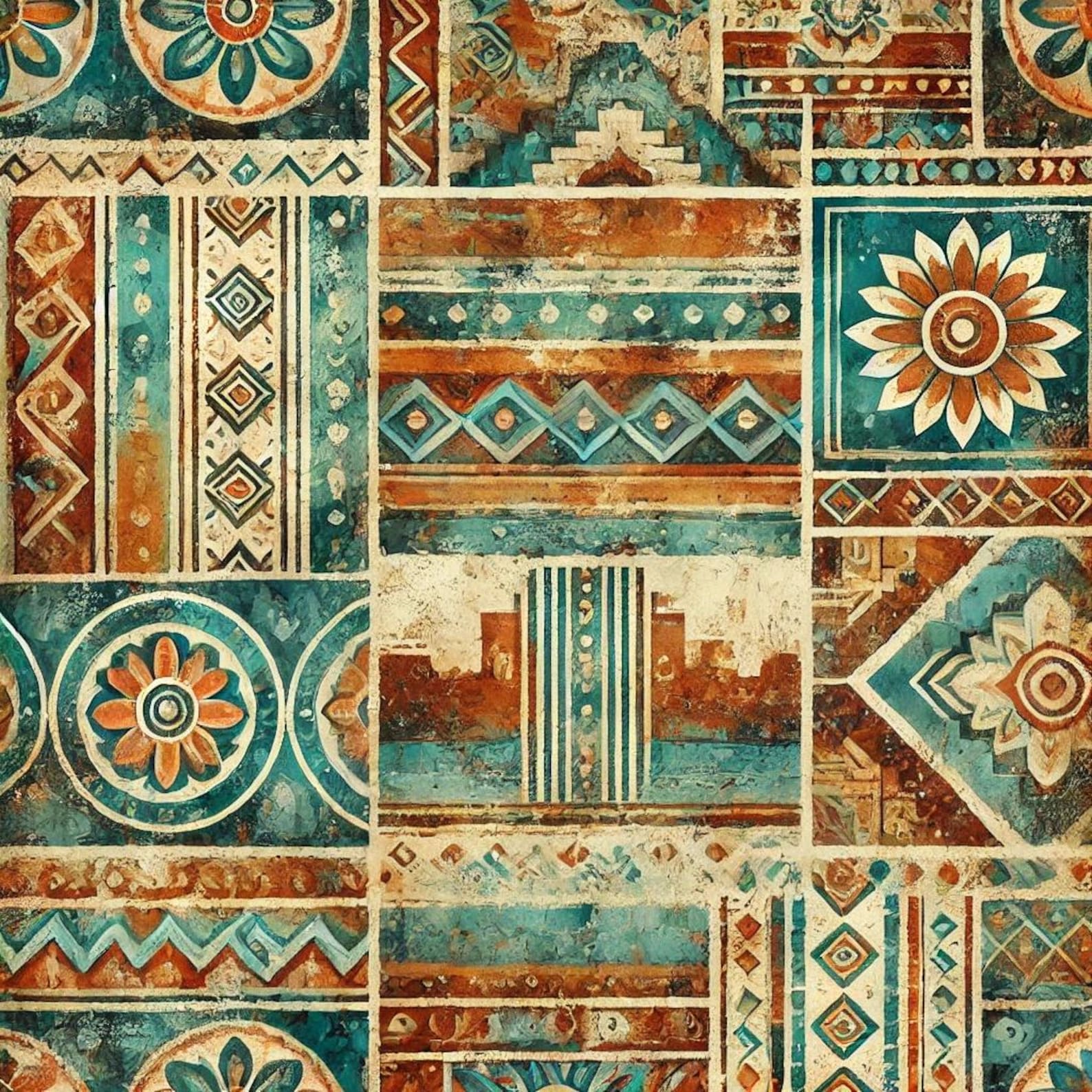 Southwestern Textures 12 Pack Art Seamless Patterns in Rich Rust ...