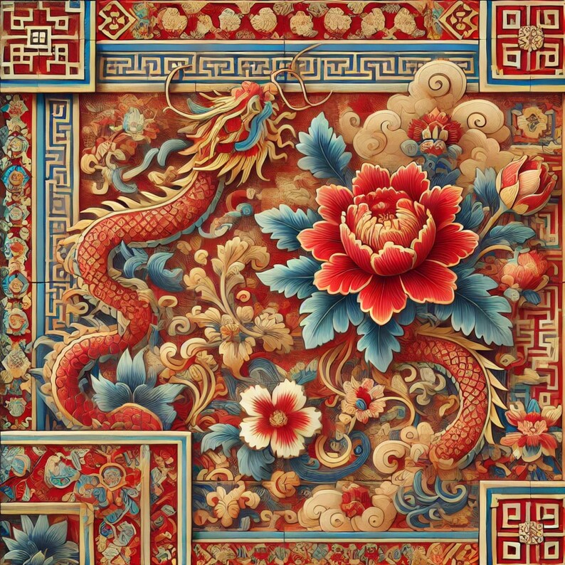 Fine Art Chinese Ming Dynasty Seamless Patterns Timeless Oriental ...