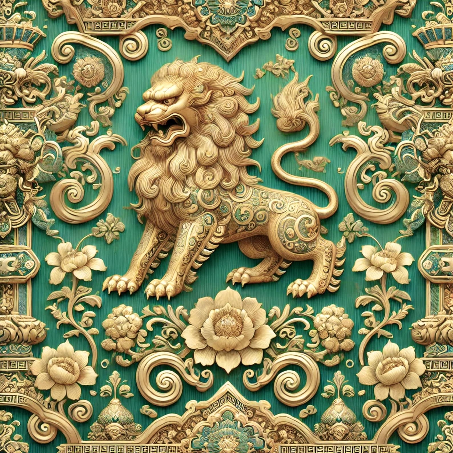 Ming Dynasty Chinese Seamless Patterns: Oriental Art, 300 DPI (digital ...