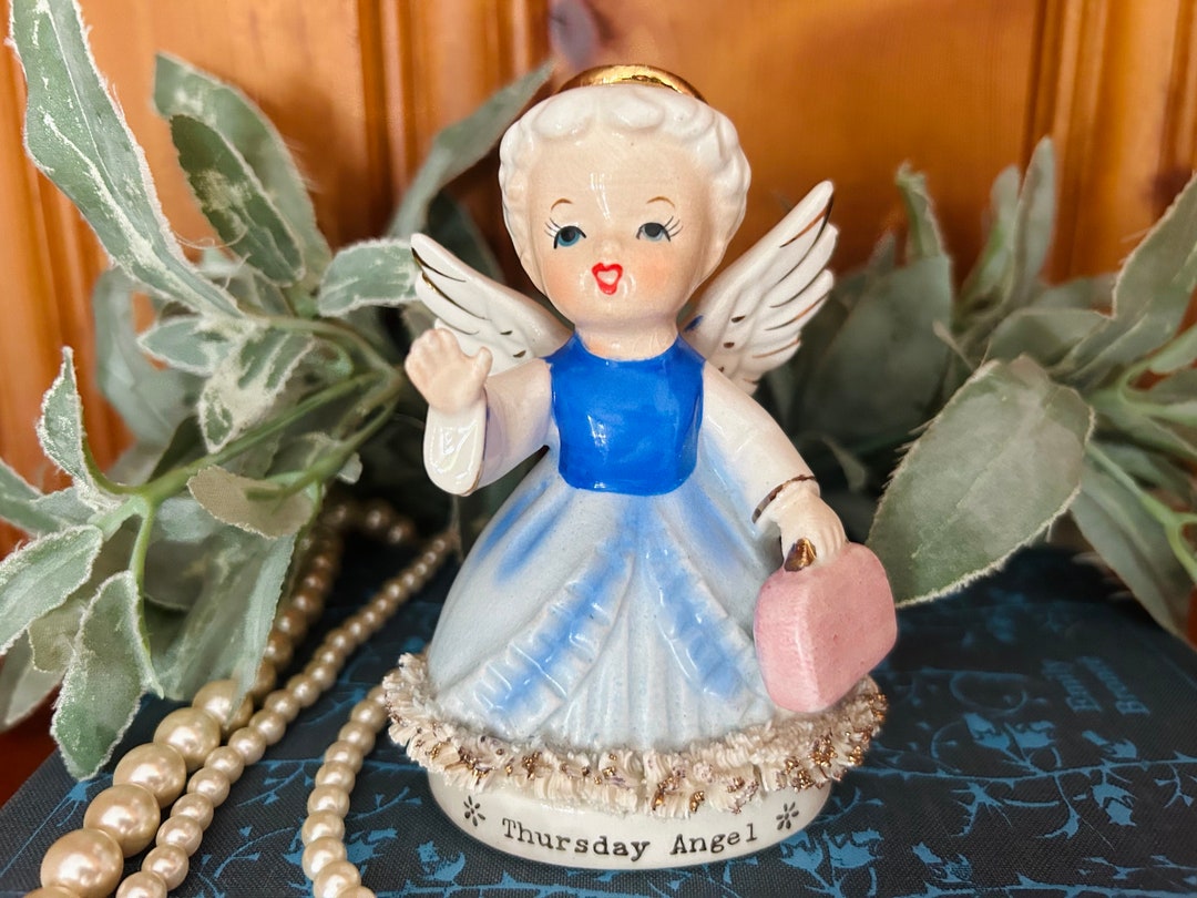 Vintage Thursday Angel by Fine A Quality Japan, Spaghetti Trim Angel of ...