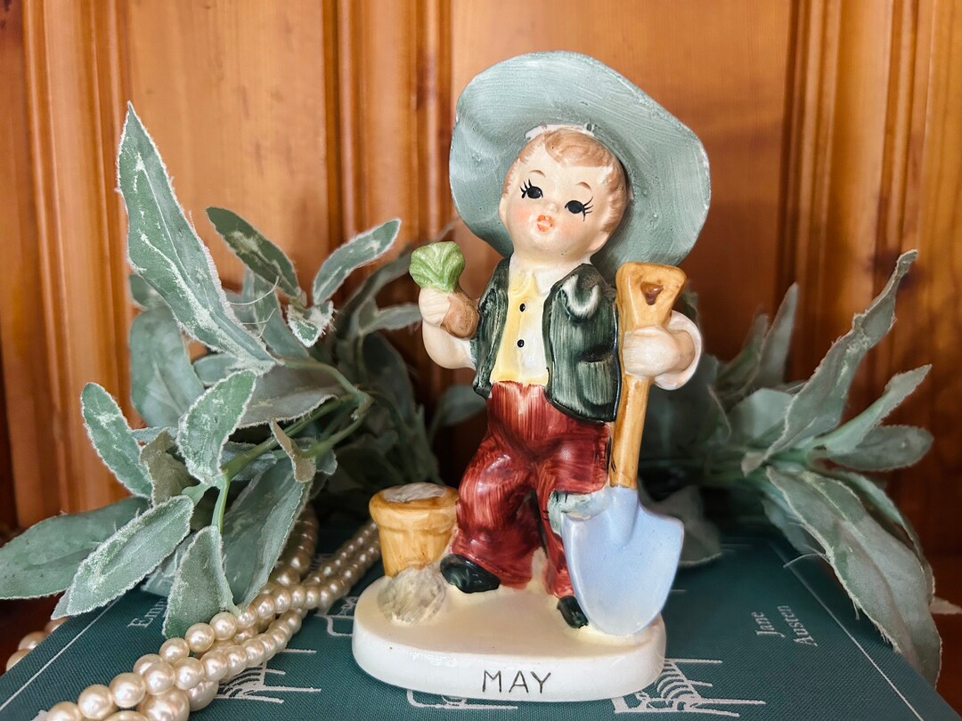 Vintage Lefton Japan May Boy Figurine, Lefton Gardening Boy With Shovel ...