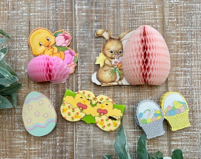Vintage Easter Paper Ephemera Party Decor, Easter Chick and Bunny ...