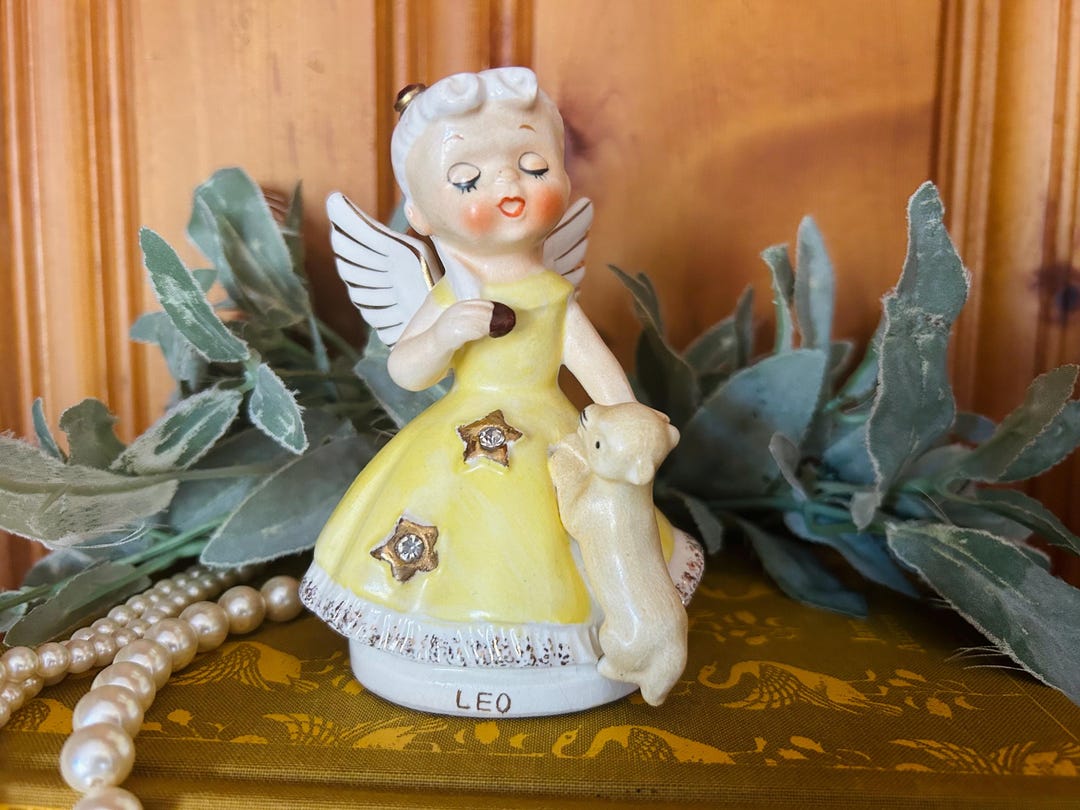 Nippon Yoko Boeki Japan Leo Zodiac Horoscope Rhinestone Angel, Vintage ...