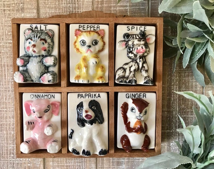 Japan Stuffed Animals Spice Rack, Kitschy Animal Spice Shakers, Vintage ...
