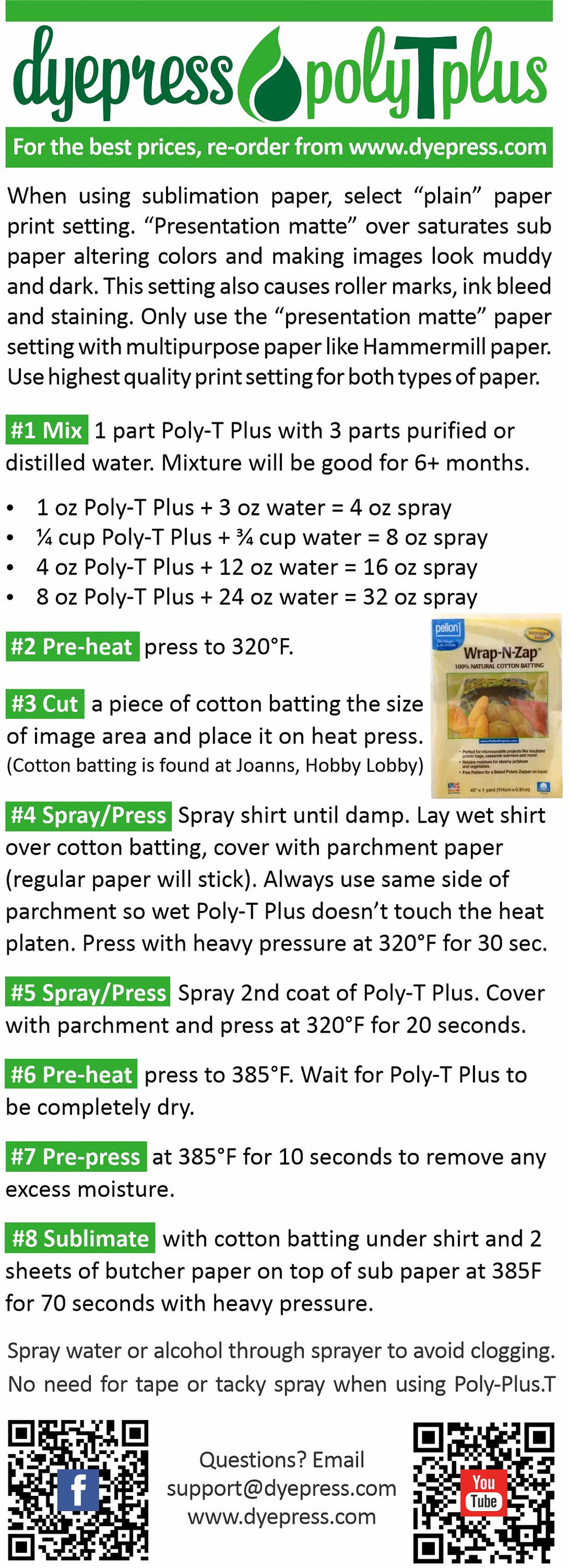 Dyepress Poly-t Plus 32 Oz. Spray: Sublimation Coating for - Etsy