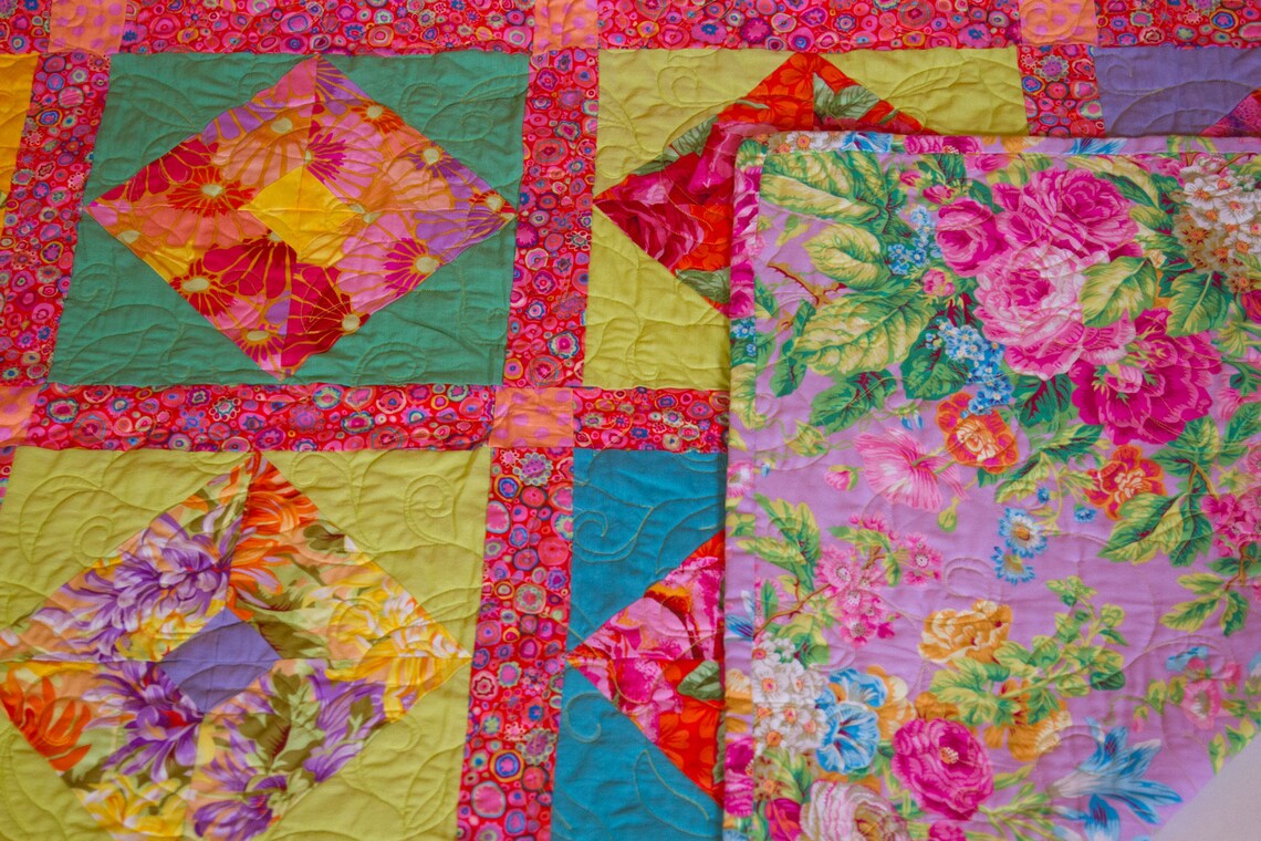 Floral Diamond Blocks - A Quilt Based on Kaffe Fassett's Pastel Blush ...